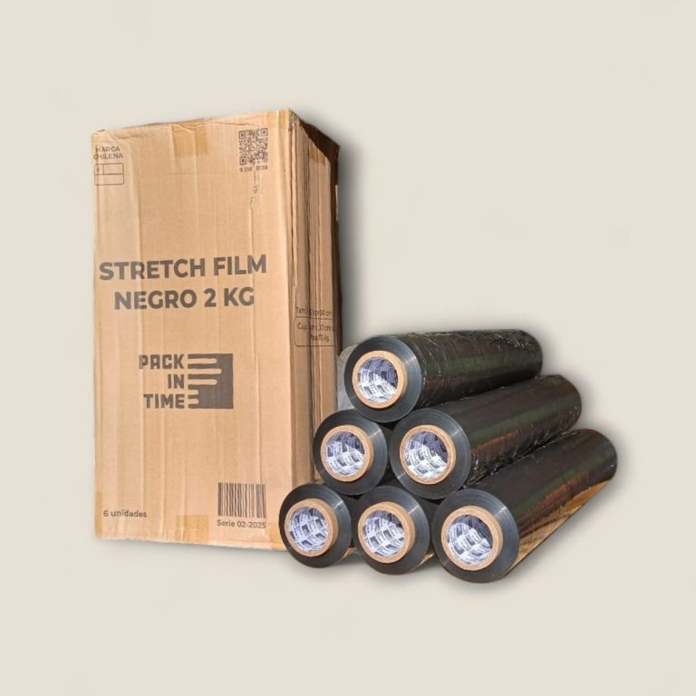 Caja de Stretch Film Negro 2 kg x 6 unidades - Pack in Time